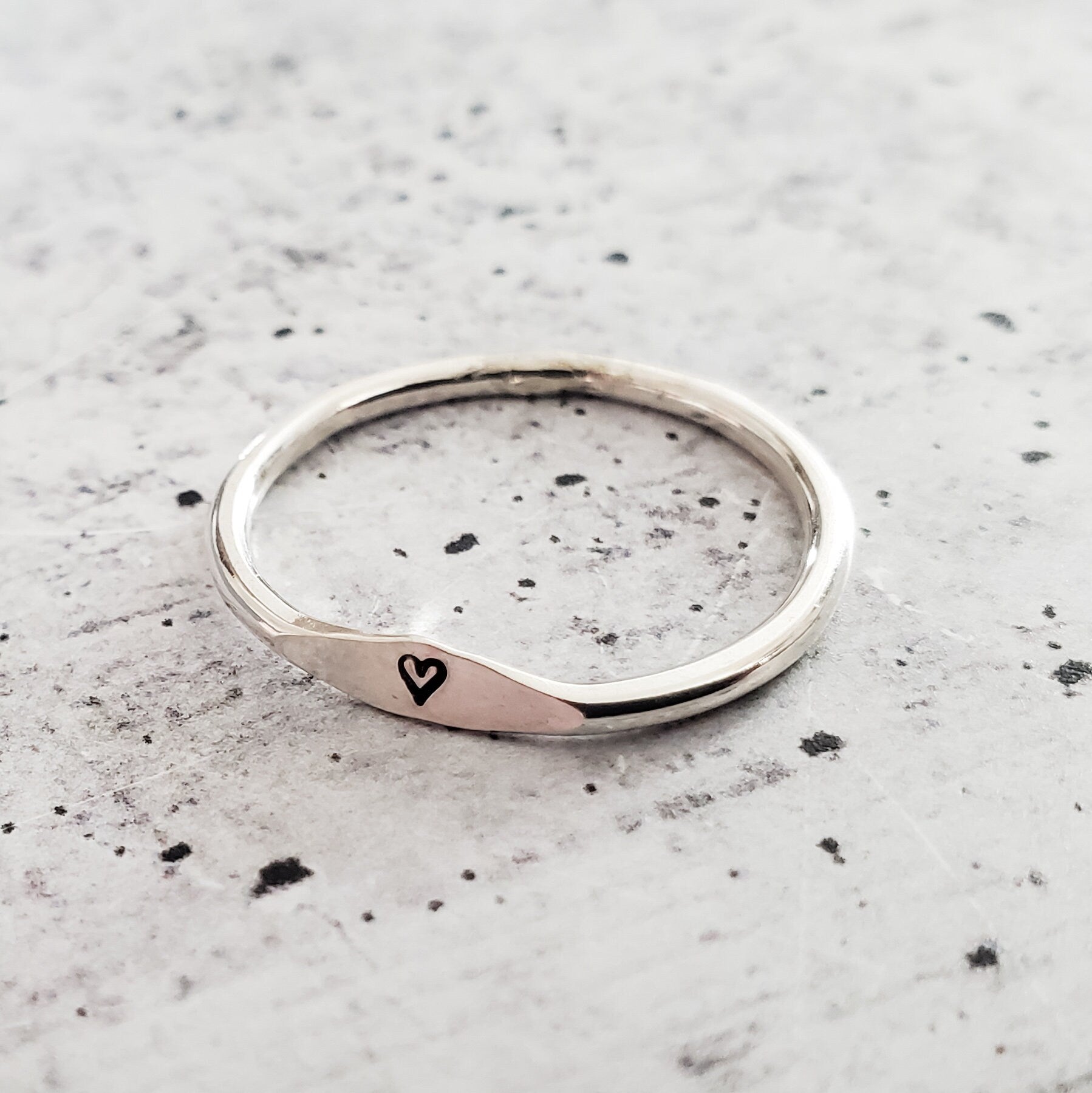 Sterling Silver Initial Stacking Ring – Salt and Sparkle